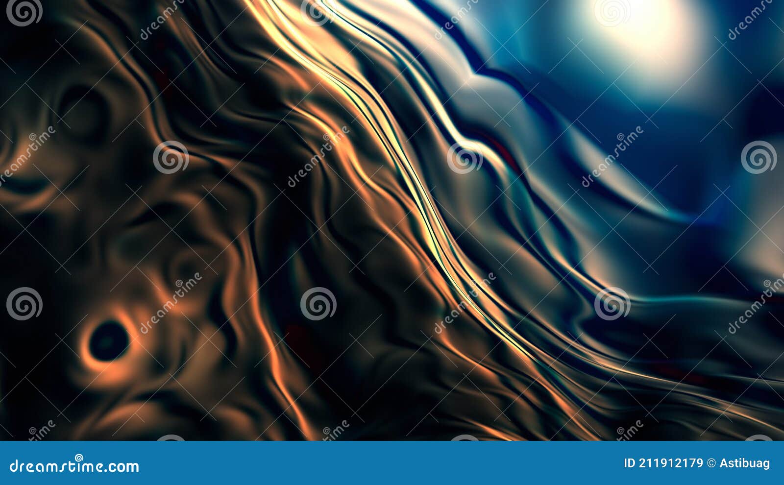 Fluid Metallic Gradient Background. Generative Texture. Alien Substance ...