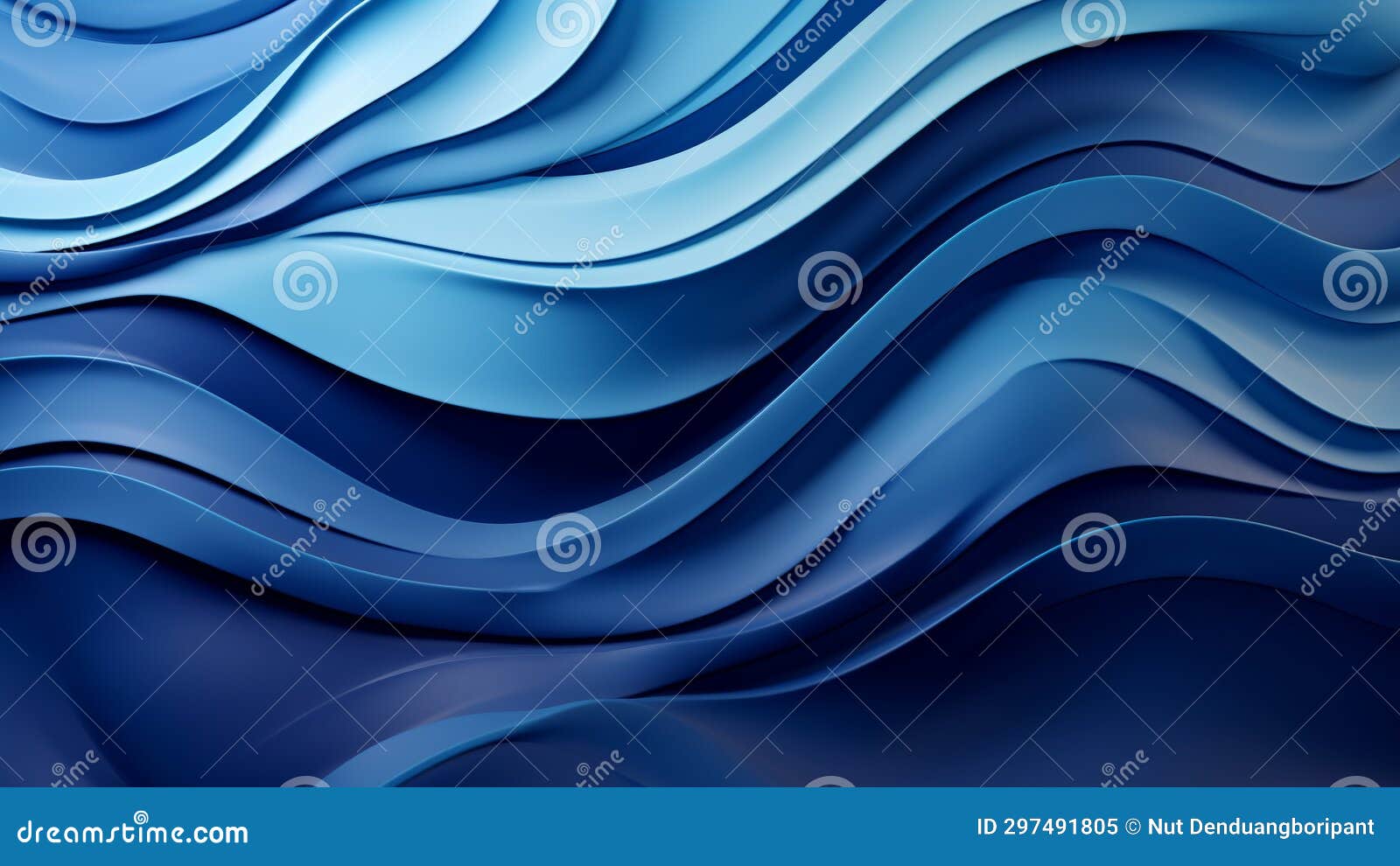 Fluid Midnight Blue and Silver Grey Waves Abstract Pattern Stock ...