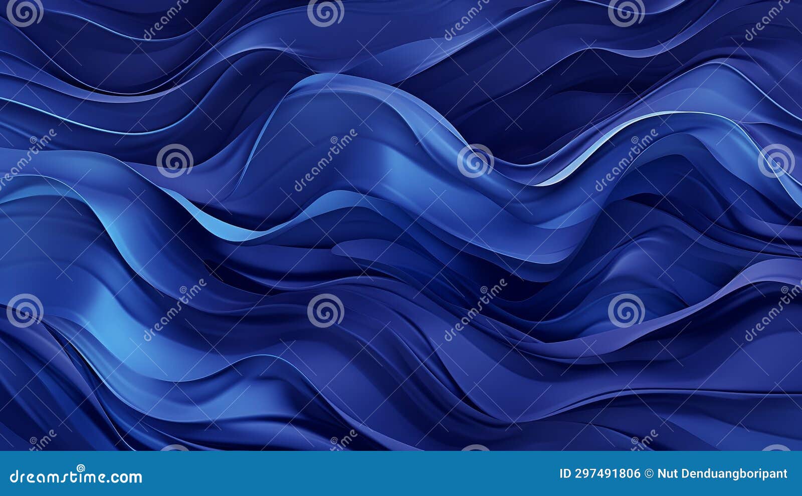 Fluid Midnight Blue and Silver Grey Waves Abstract Pattern Stock ...