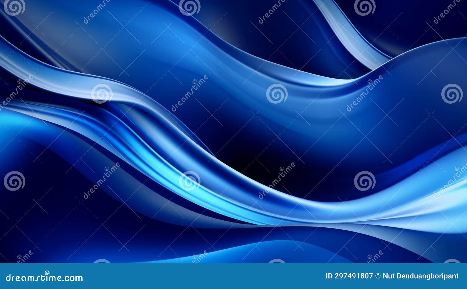 Fluid Midnight Blue and Silver Grey Waves Abstract Pattern Stock ...
