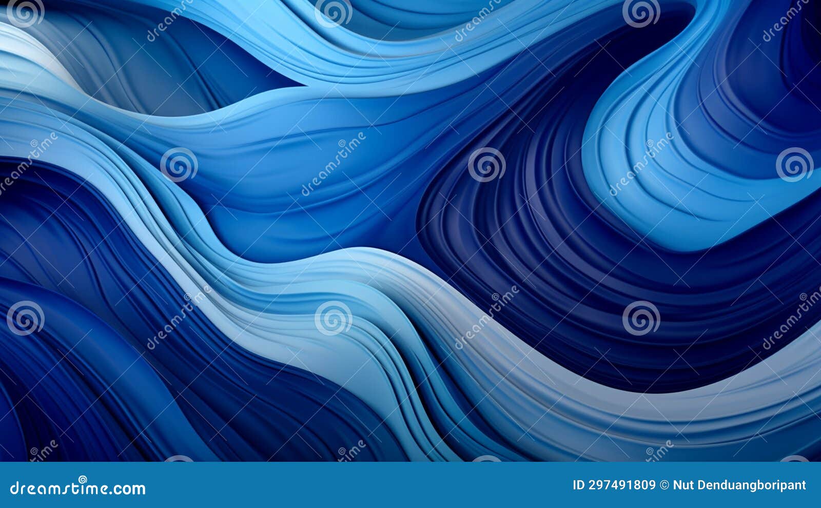 Fluid Midnight Blue and Silver Grey Waves Abstract Pattern Stock ...