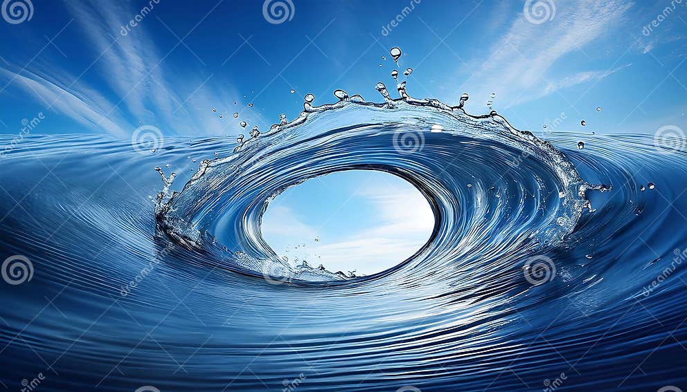 Fluid Motion Captured in a Graceful Water Arc Stock Illustration ...