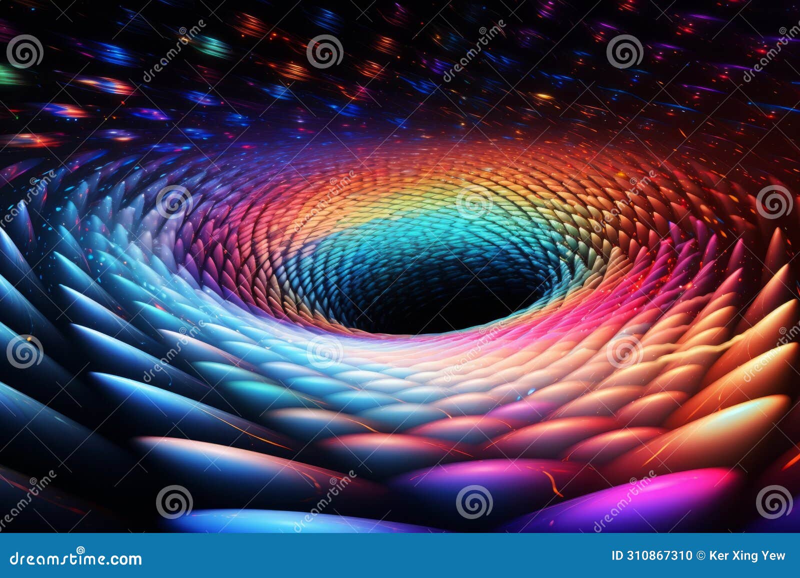 A Fluid Motion Shot of a 3D Torus Rotating Gracefully in a Colorful ...