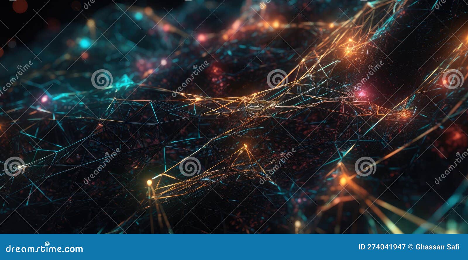 Fluid and Neural Networks in Dark Space Stock Illustration ...