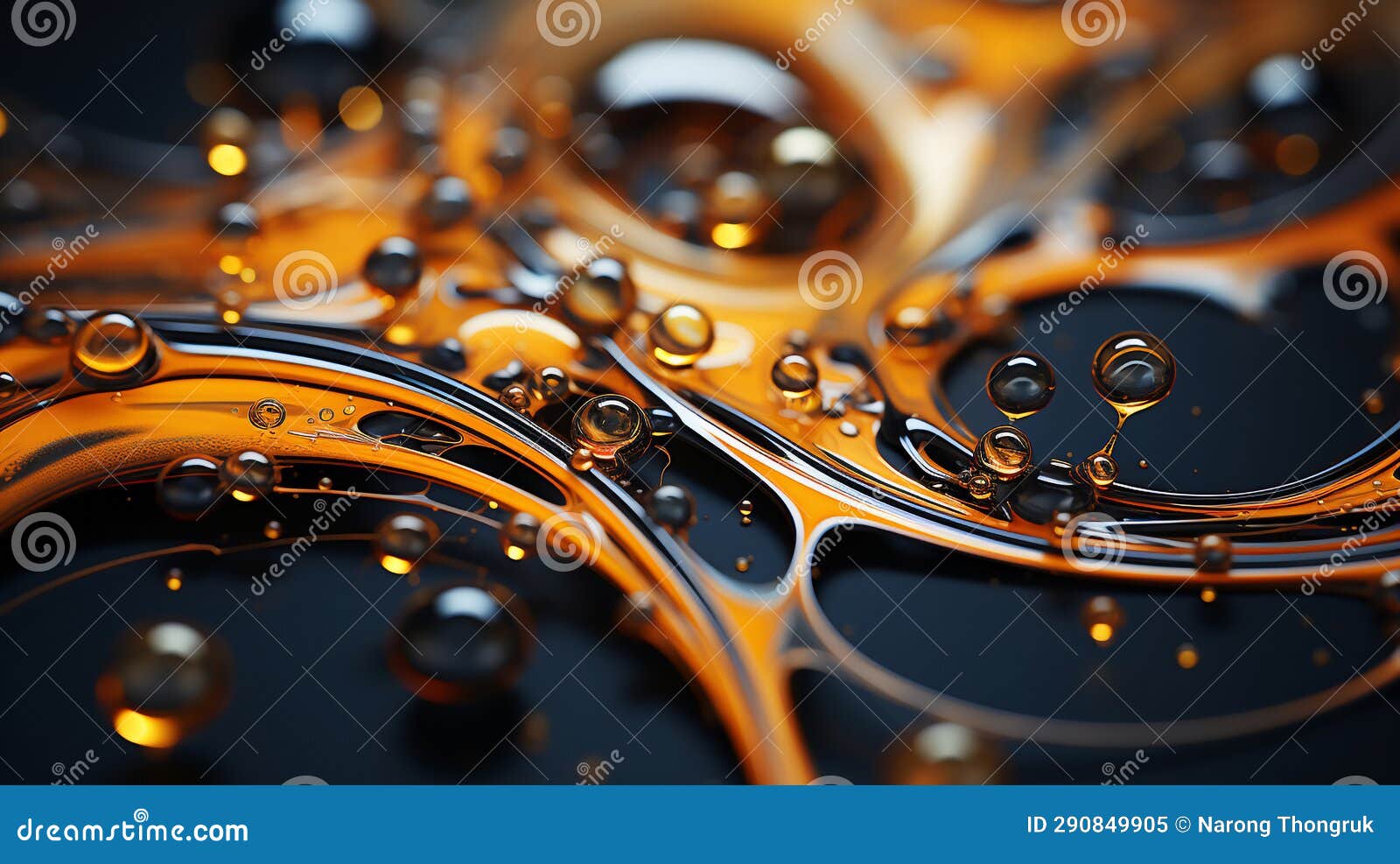 Fluid Oil Texture Vertical Flow Direction, Sharp Focus Gold Color ...