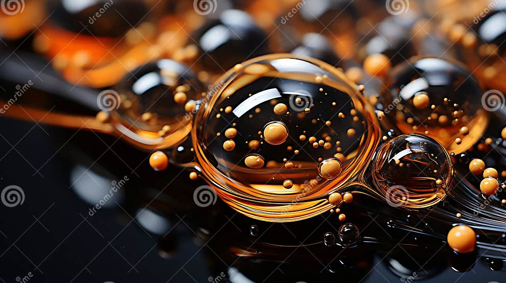 Fluid Oil Texture Vertical Flow Direction, Sharp Focus Gold Color ...