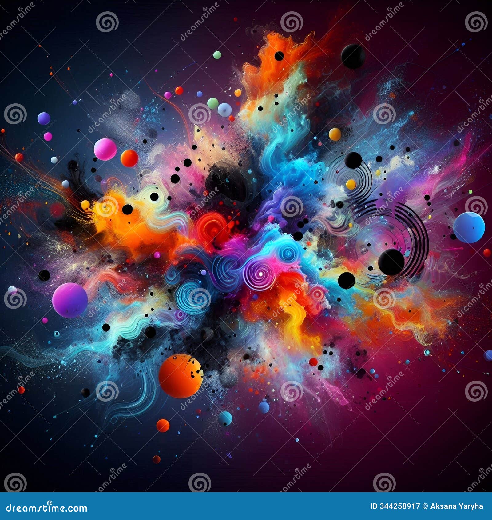 Colourful Exploding Rockets On Bright Background Cartoon Vector ...