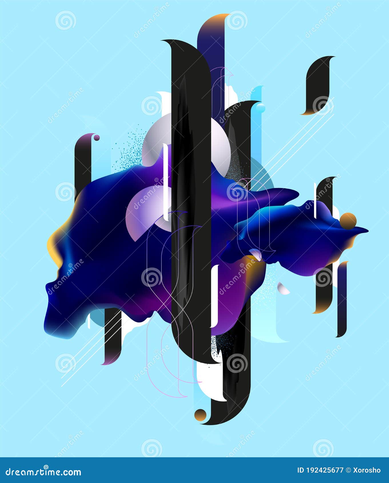 Fluid Poster Design. Abstract Color Template Stock Vector ...