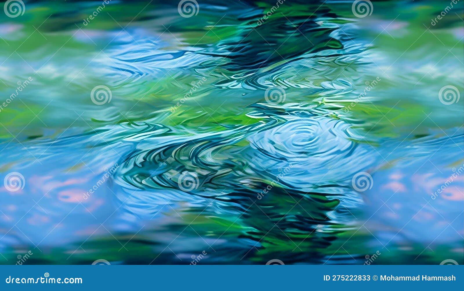 Fluid Reflections of Water Lilies, Made with Generative AI Stock ...