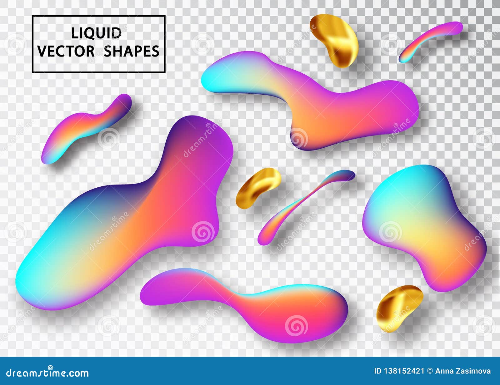Fluid Shape Layout Isolated Template. Fluid Gradient Elements. Colorful ...