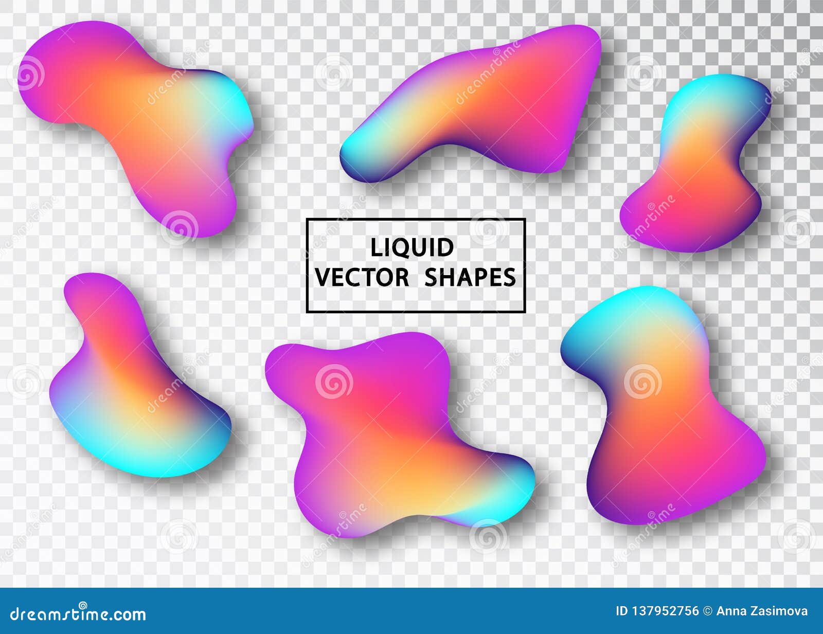 Fluid Shape Layout Isolated Template Set. Colorful Abstract Shapes ...