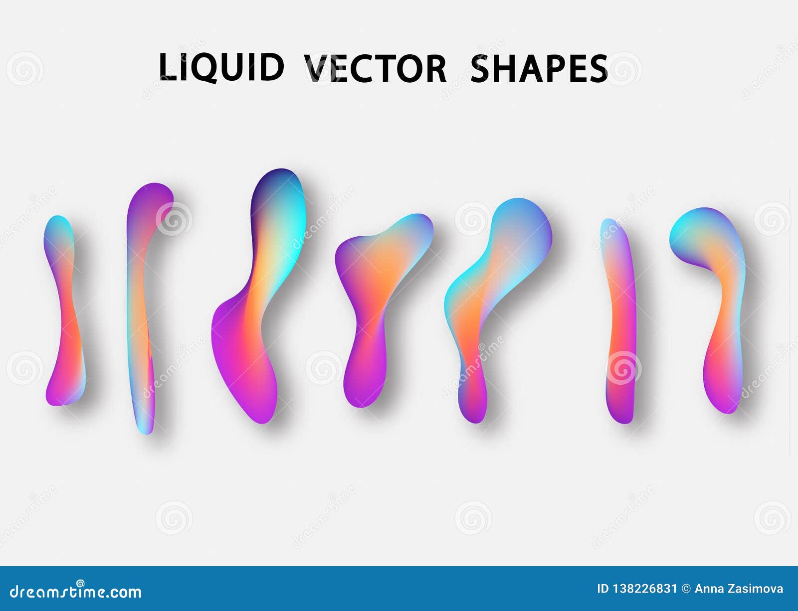 Fluid Shape Layout Isolated Template Set. Colorful Abstract Shapes ...