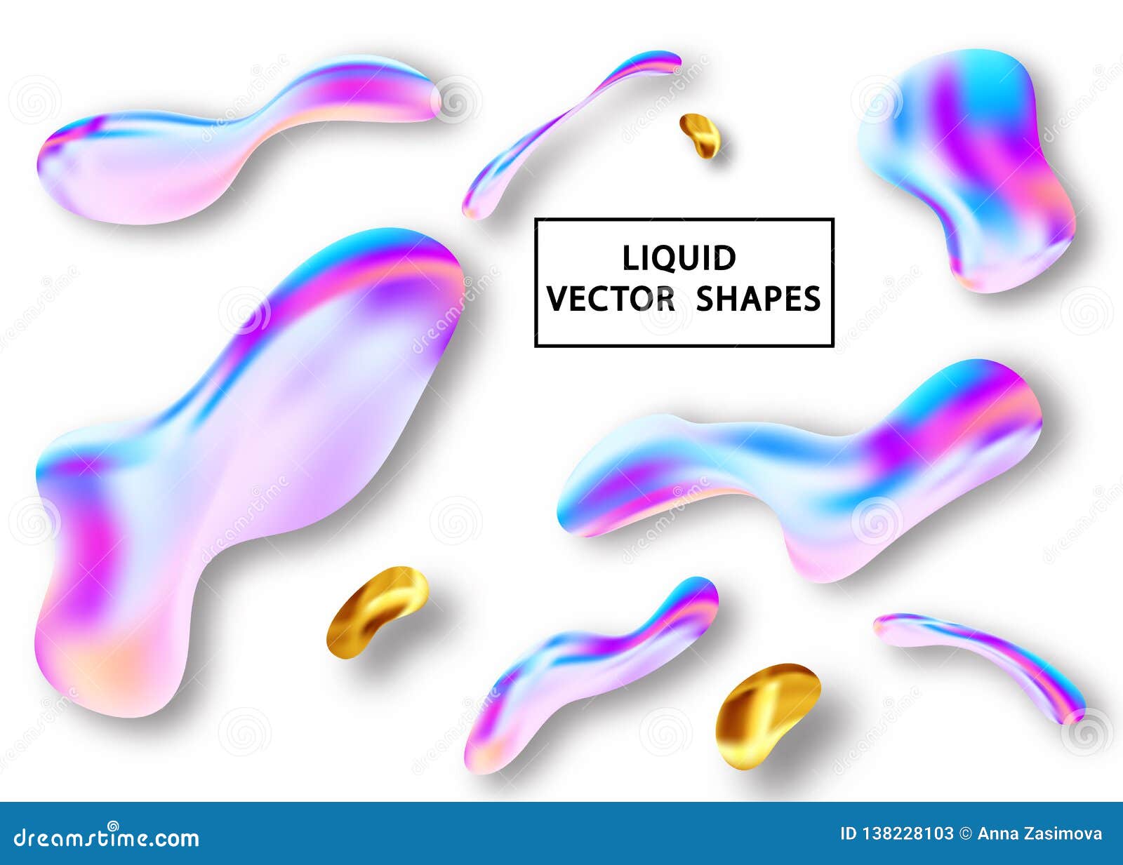 Fluid Shape Layout Isolated Template Set. Colorful Abstract Shapes ...