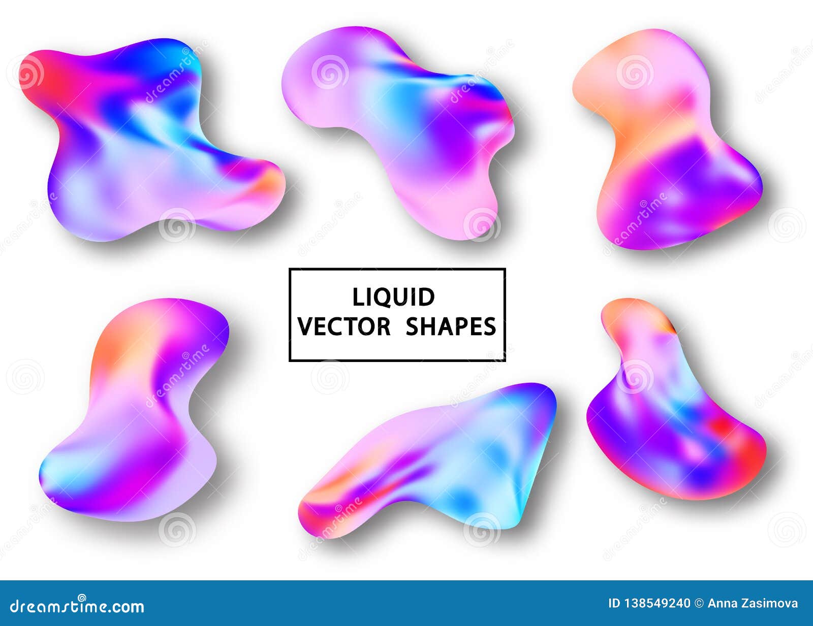 Fluid Shape Layout Isolated Template Set. Colorful Abstract Shapes ...