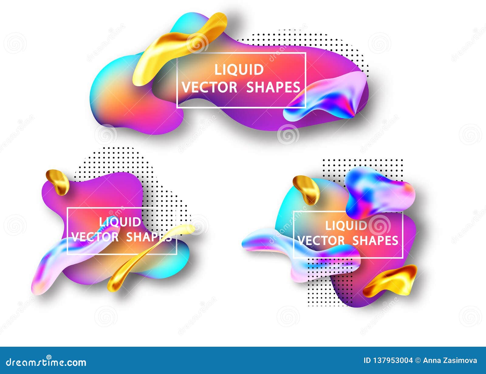 Fluid Shape Layout Isolated Template Set. Template for the Design of a ...