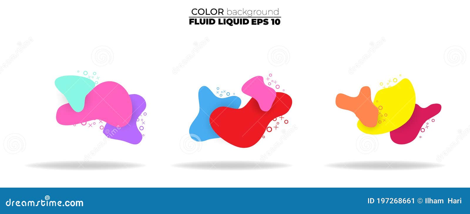 Fluid Shape Vector Set. Gradient Liquid with Neon Colors, Stock Vector ...