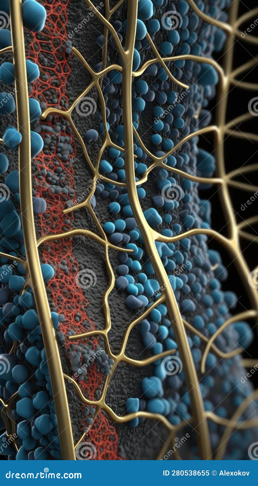 Fluid Simulation of Cell Membrane Proteins in 4K Resolution . Stock ...