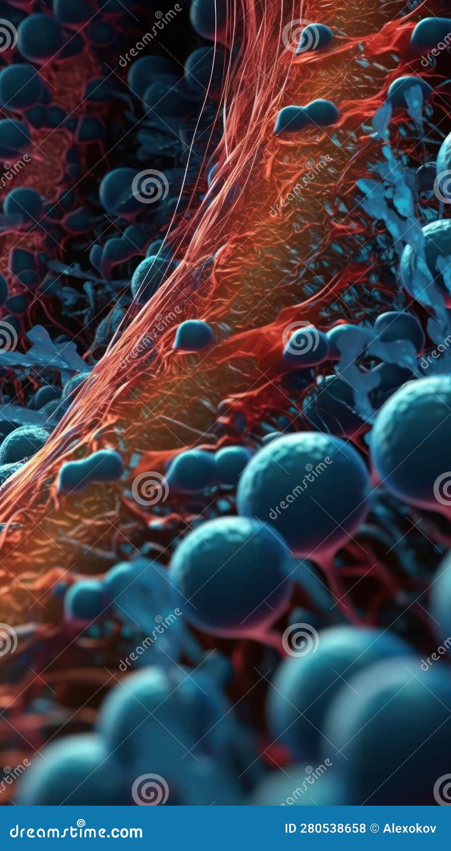 Fluid Simulation of Cell Membrane Proteins in 4K Resolution . Stock ...