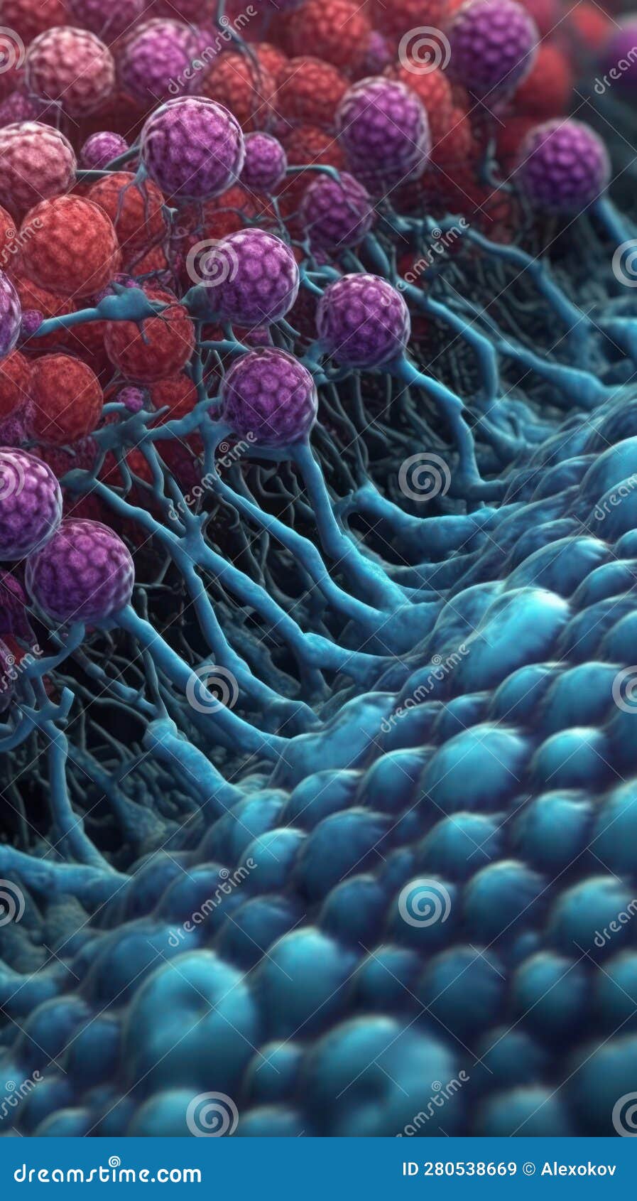 Fluid Simulation of Cell Membrane Proteins in 4K Resolution . Stock ...
