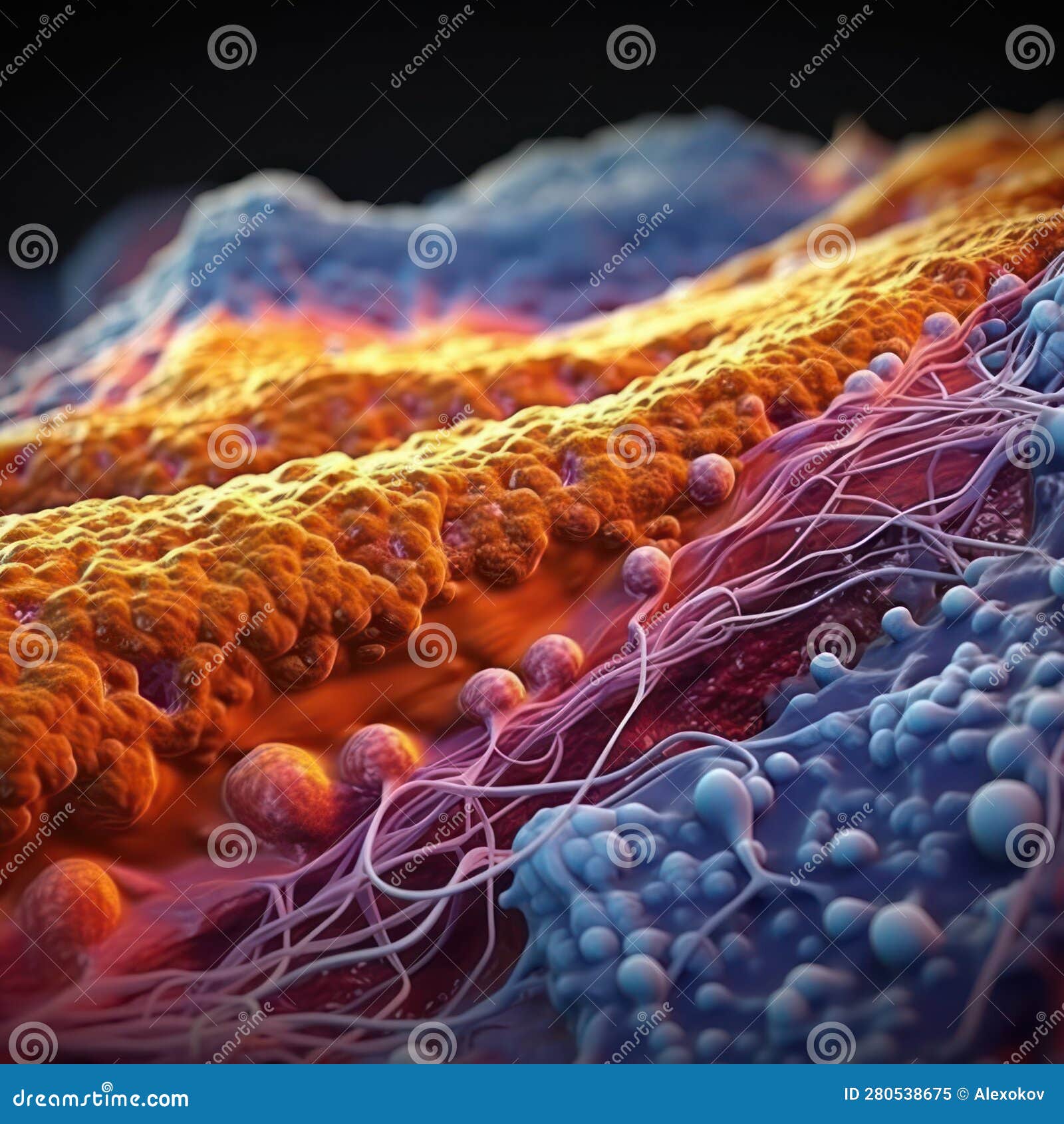 Fluid Simulation of Cell Membrane Proteins in 4K Resolution . Stock ...