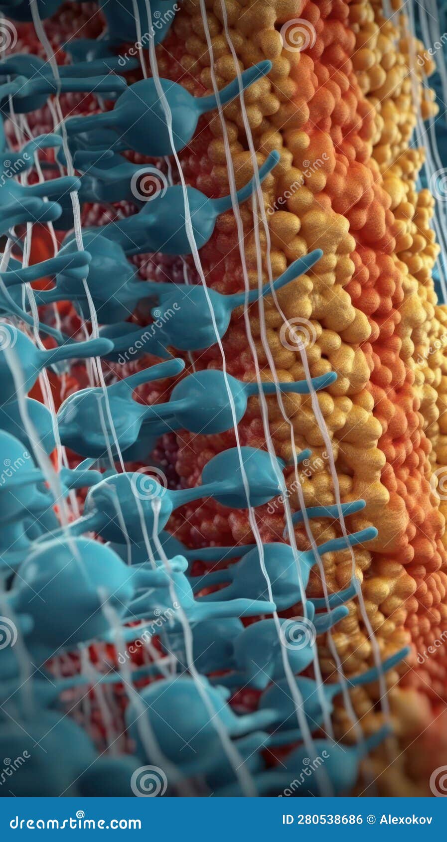 Fluid Simulation of Cell Membrane Proteins in 4K Resolution . Stock ...
