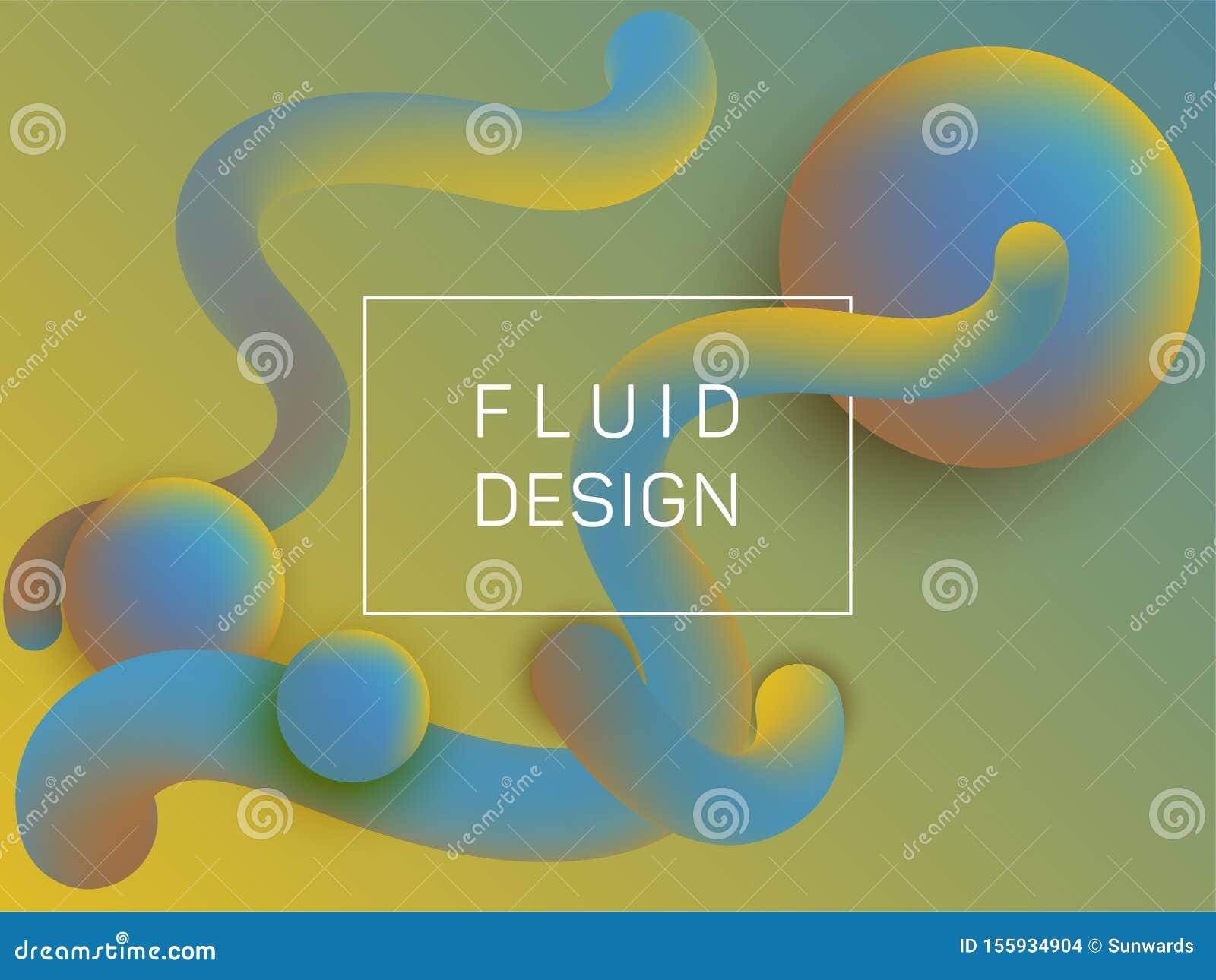 Fluid and Spherical Gradient Shapes Composition. Stock Vector ...