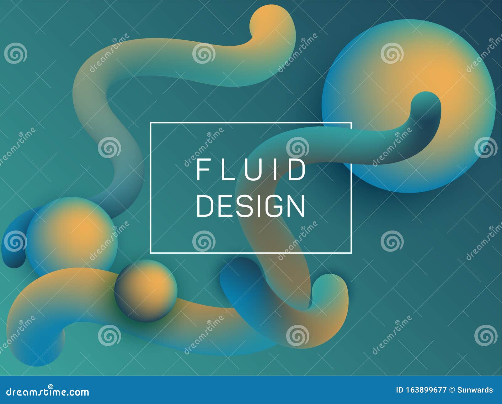 Fluid and Spherical Gradient Shapes Composition. Stock Vector ...