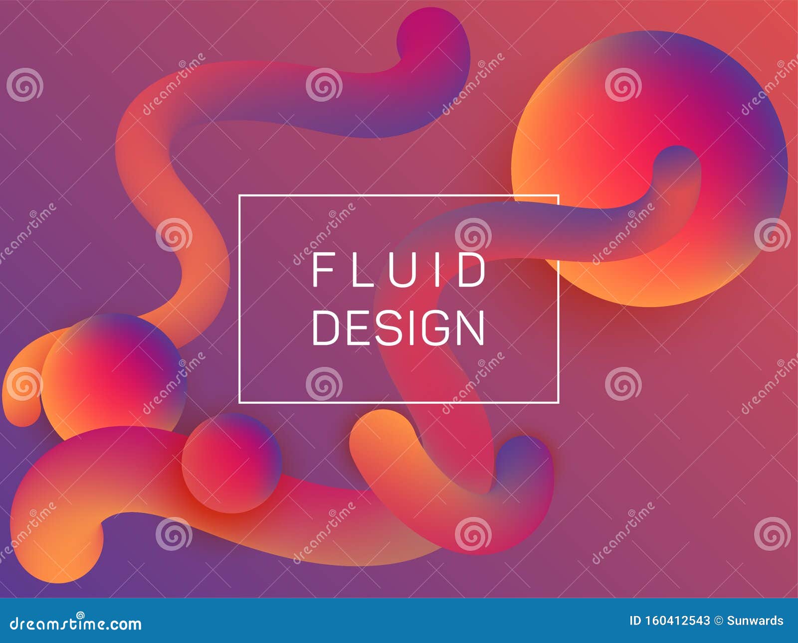 Fluid and Spherical Gradient Shapes Composition. Stock Vector ...