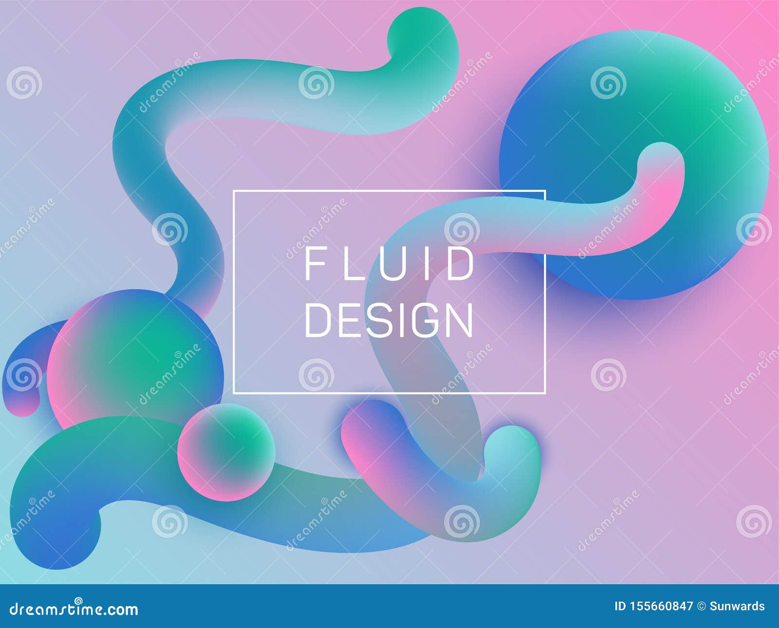 Fluid and Spherical Gradient Shapes Composition. Stock Vector ...