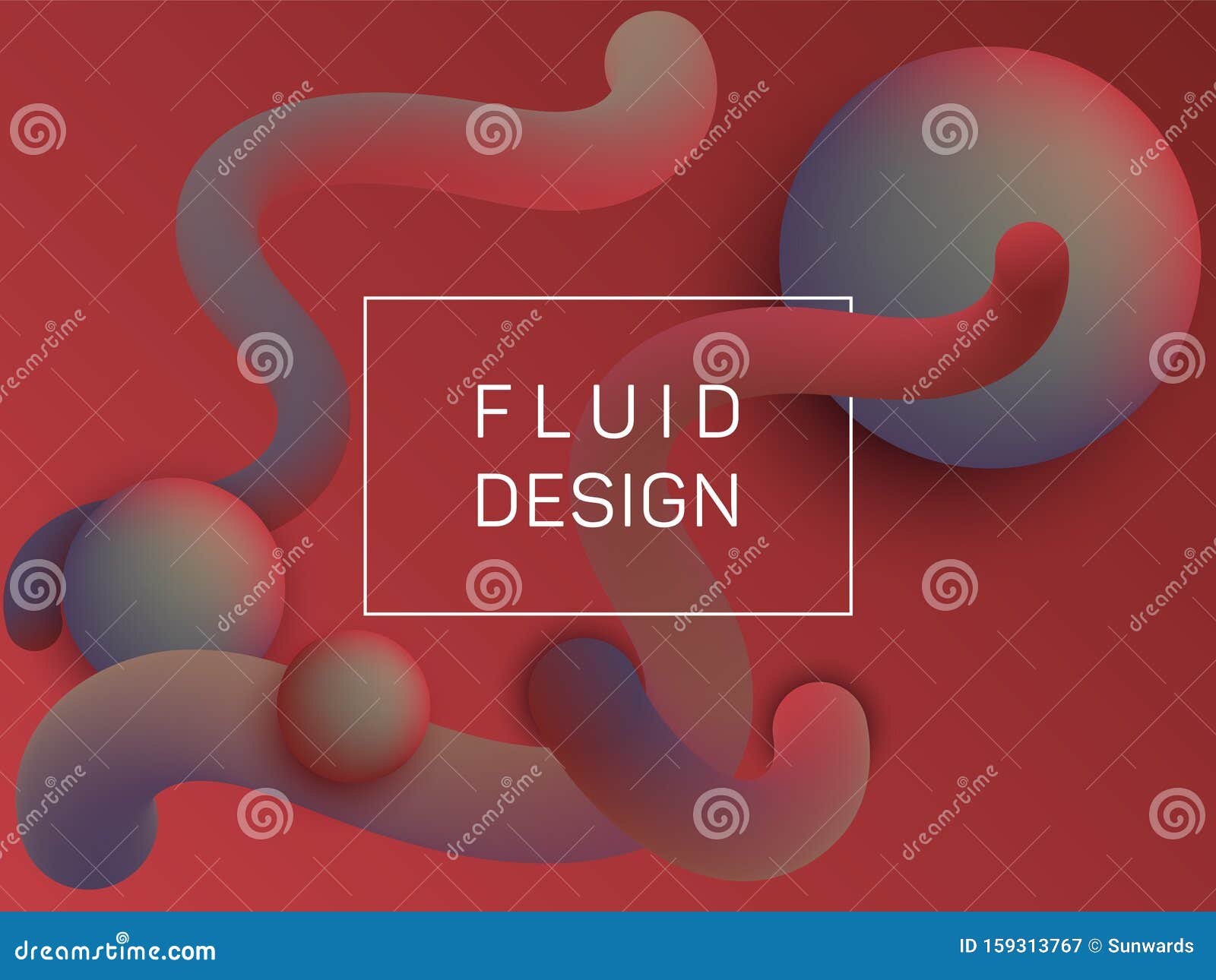 Fluid and Spherical Gradient Shapes Composition. Stock Vector ...
