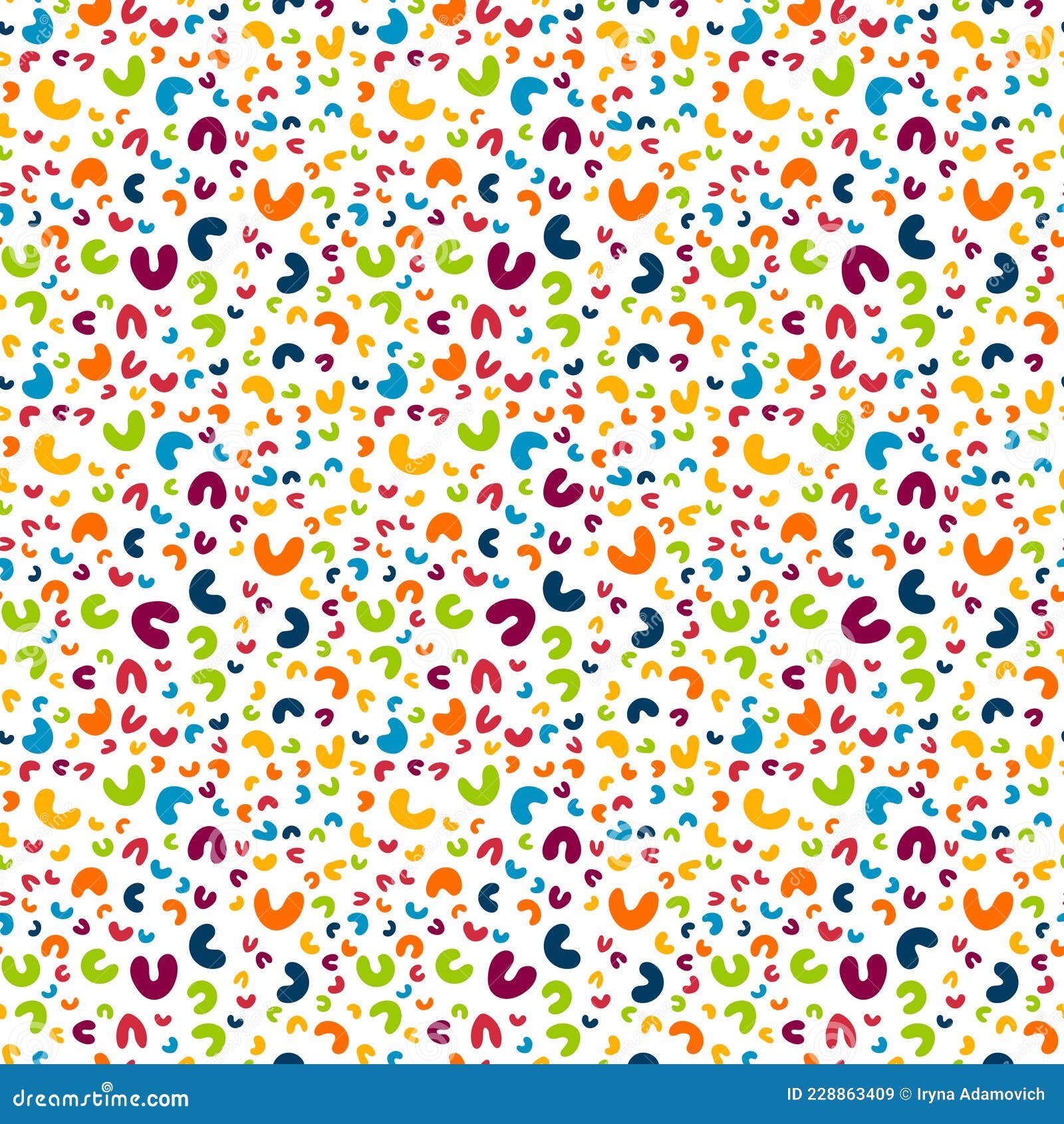 Fluid Spot Seamless Pattern. Vector Organic Shapes Coloured Texture ...