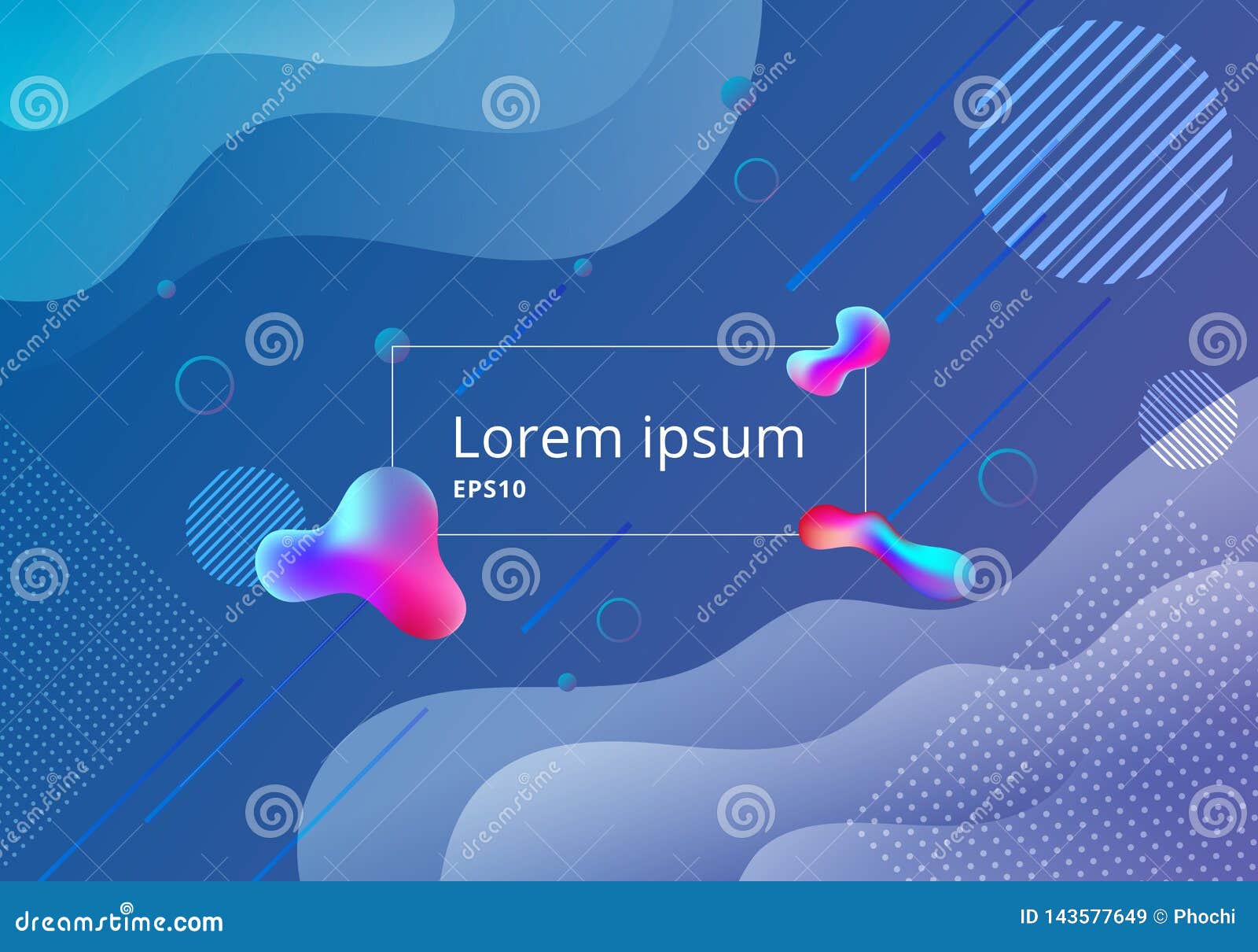 Fluid Style Gradient Geometric Shapes Composition Vibrant Color ...