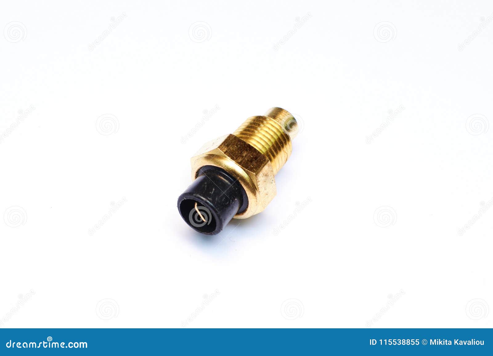 Fluid Temperature Sensor on Isolated Stock Image - Image of stainless ...