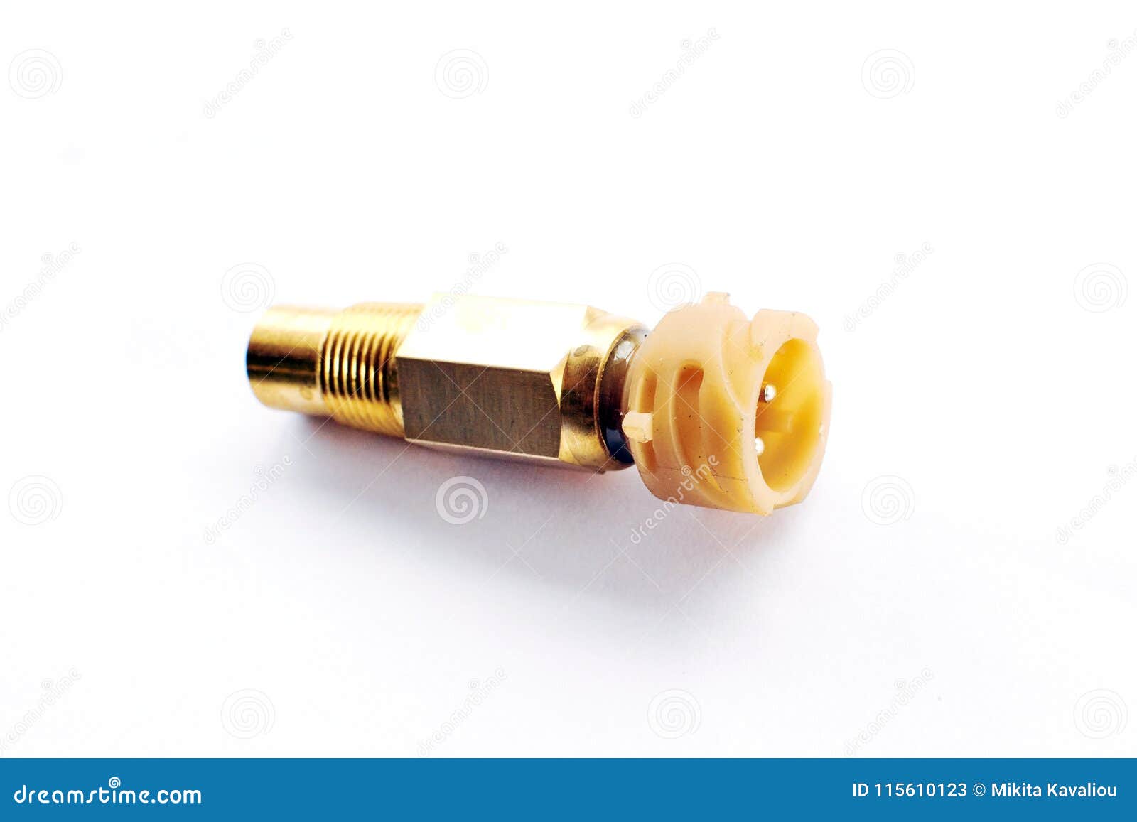 Fluid Temperature Sensor on Isolated Stock Image - Image of spiral ...