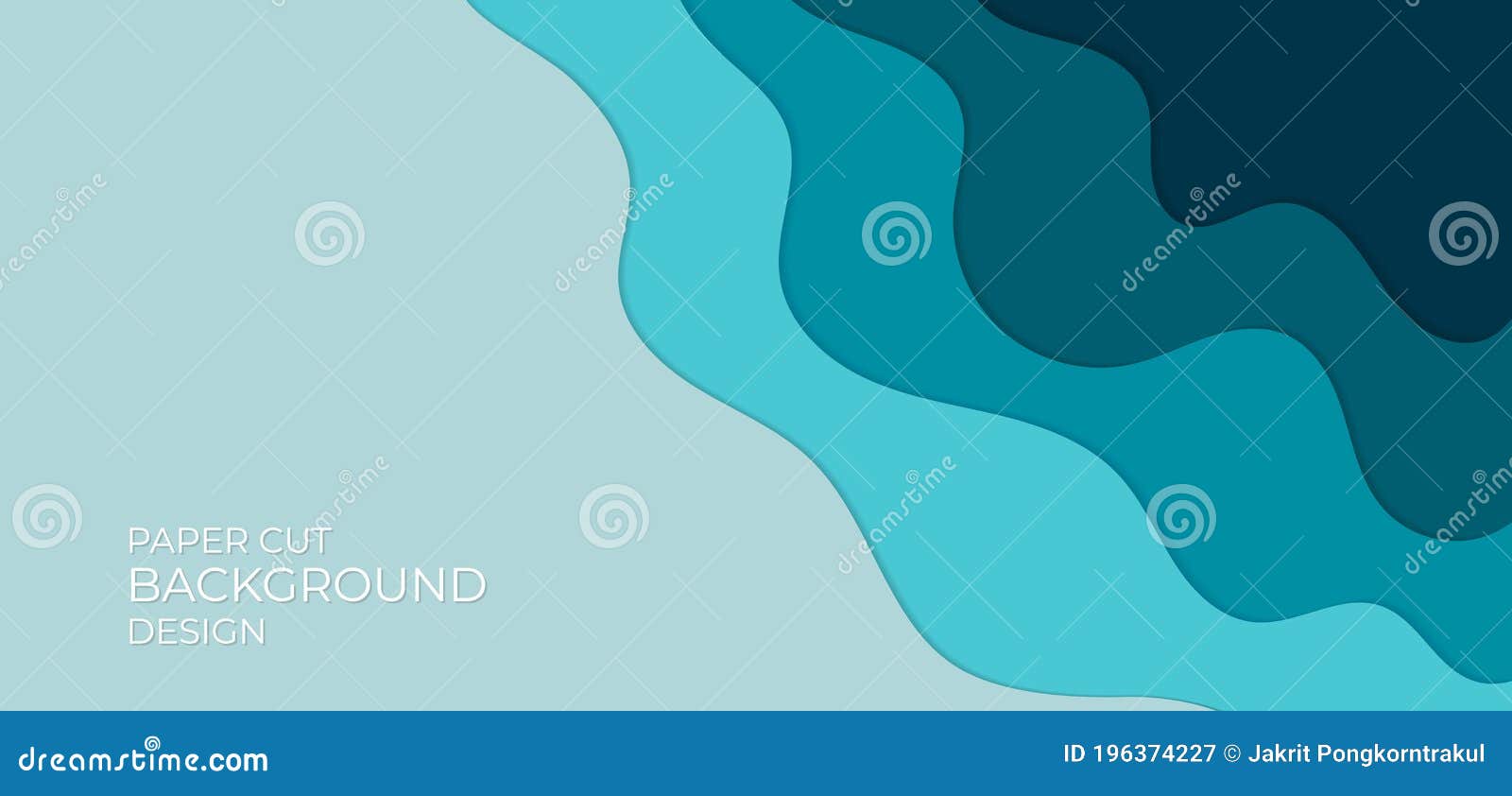 Fluid Water Wave Overlap Shape Blue Color Design with Space Stock ...