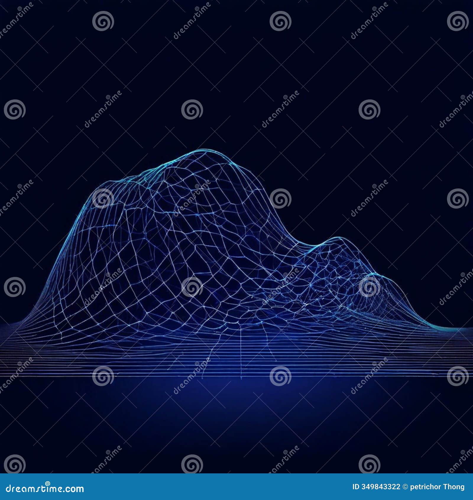 Fluid Wireframe Lines Creating a Dynamic Wave Stock Photo - Image of geometry, network: 349843322