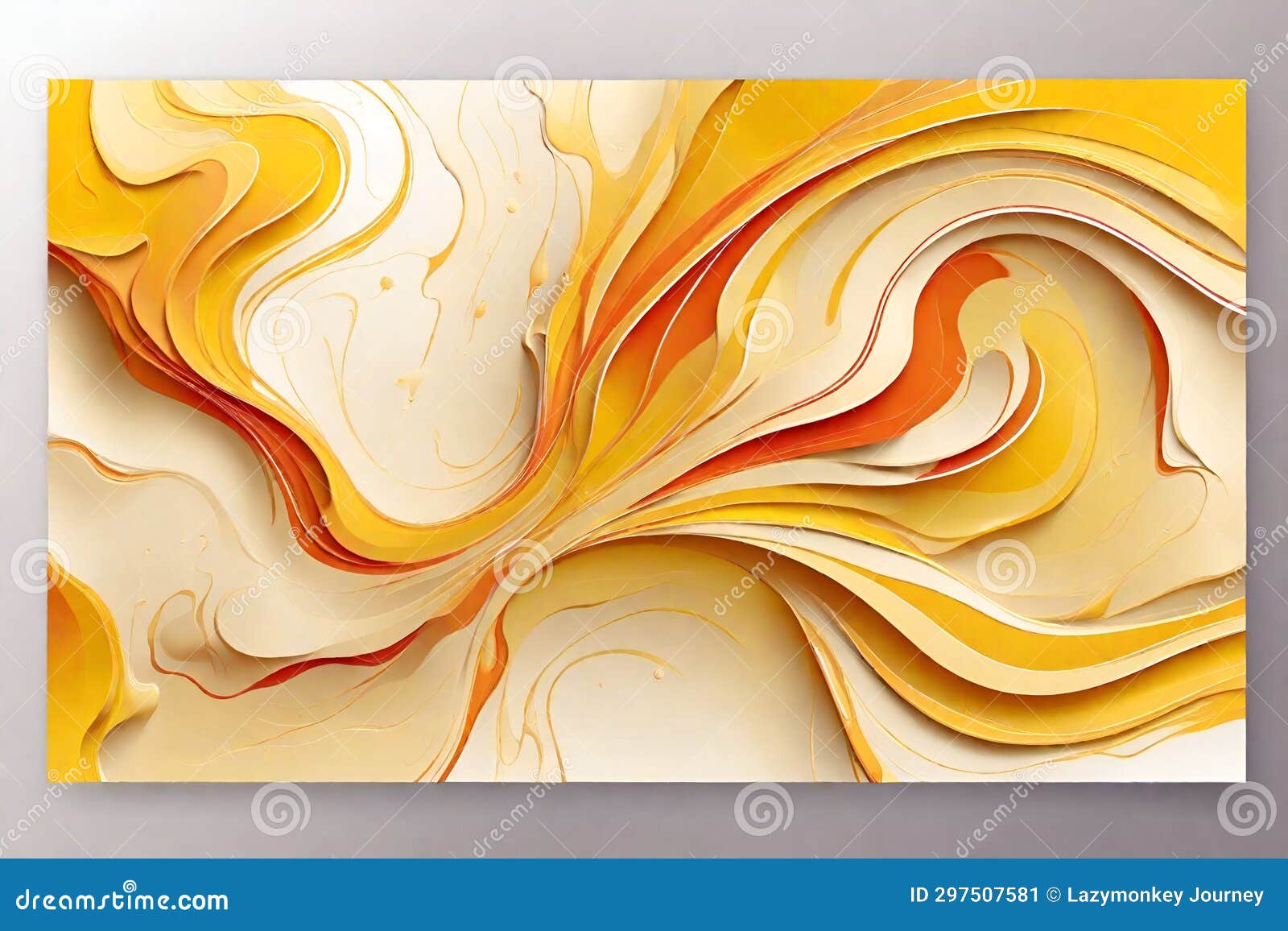 Fluid Yellow Gradient Shapes Composition Stock Illustration ...