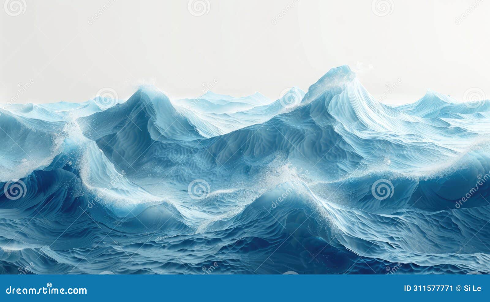 Fluidic Ripples: Isolated Ocean Waves Generated With AI On White ...