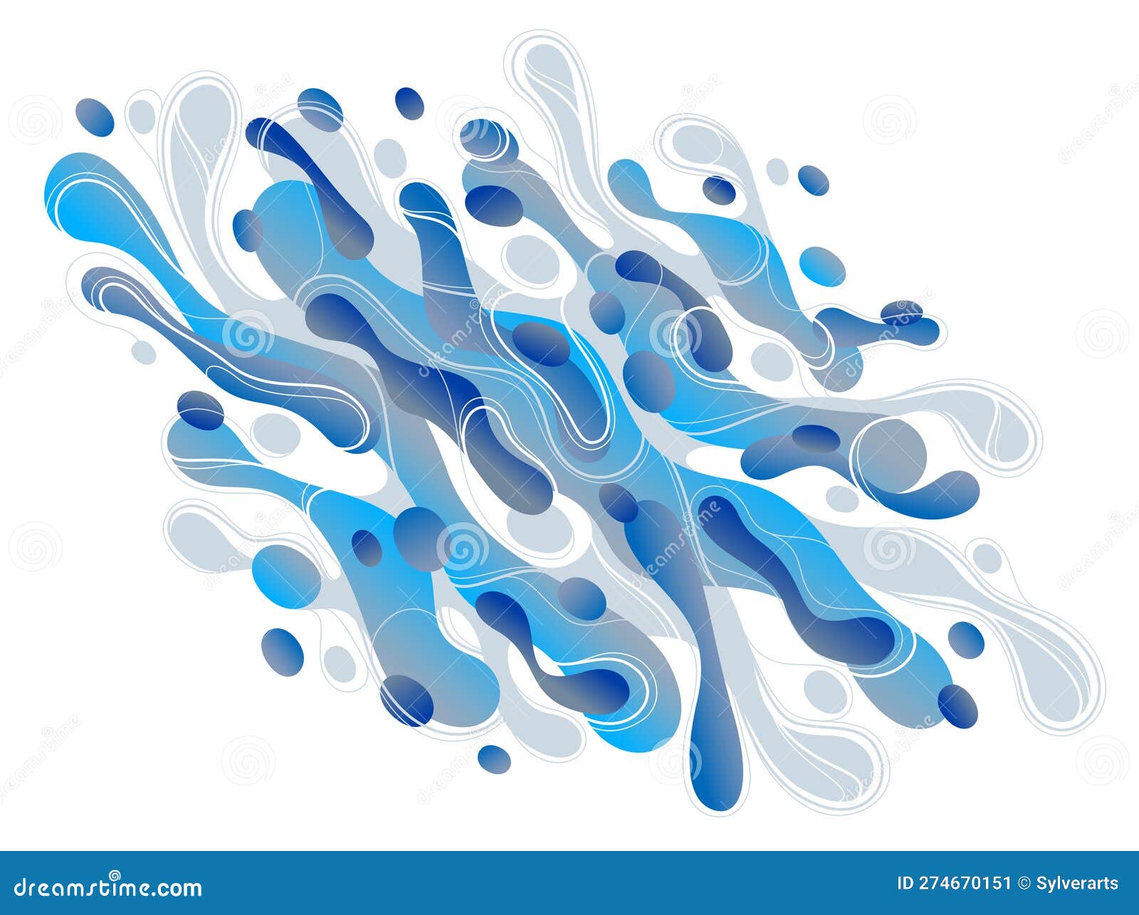 Fluids Blue Liquid Shapes In Motion Vector Abstract Graphic Design ...
