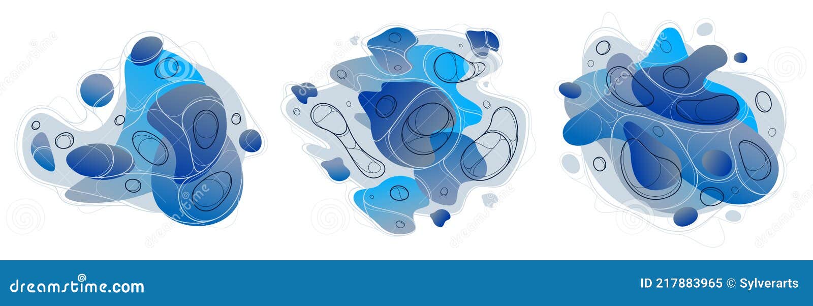 Fluids Blue Liquid Shapes in Motion Vector Abstract Graphic Design ...