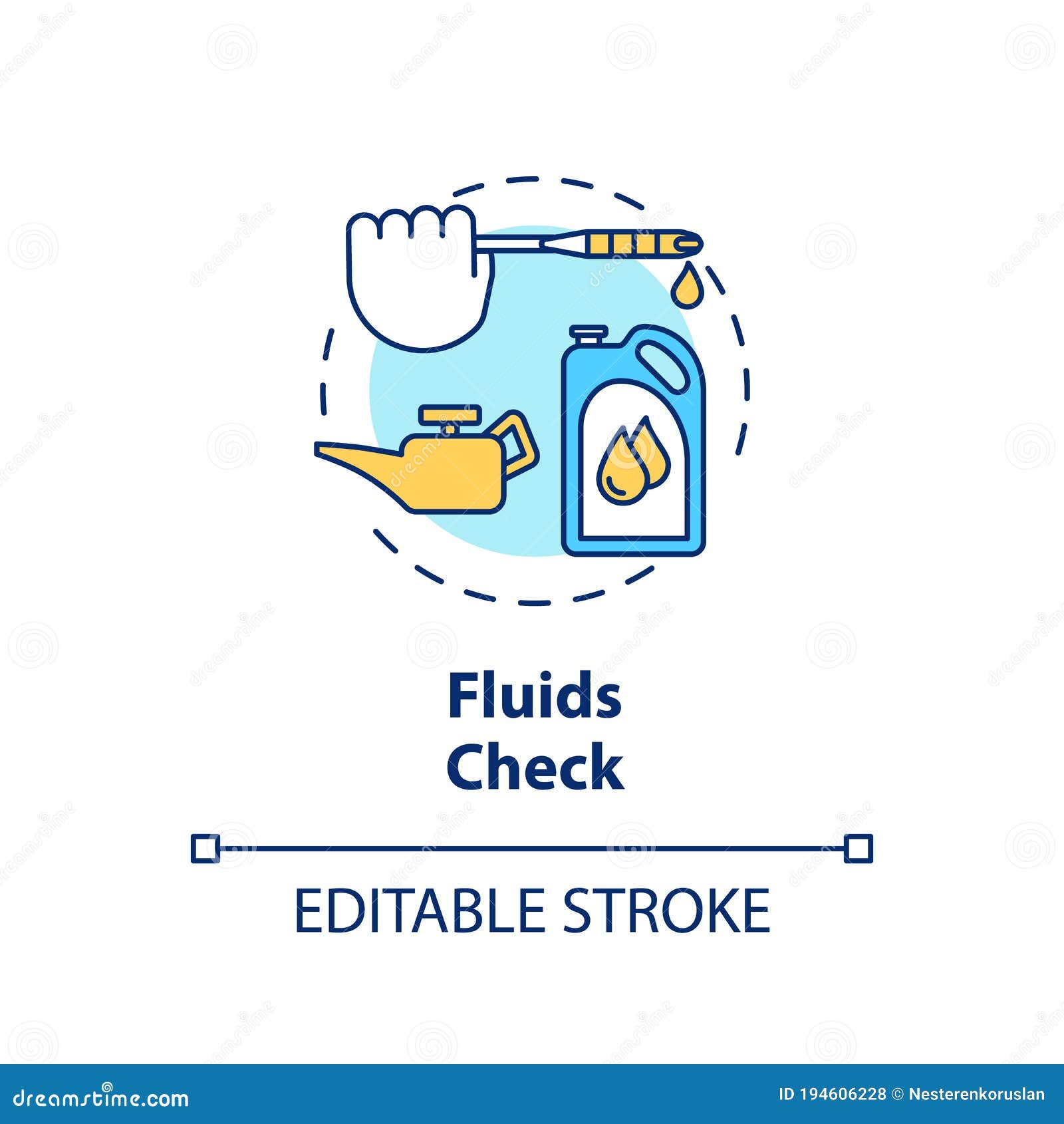 Fluids check concept icon stock vector. Illustration of change - 194606228
