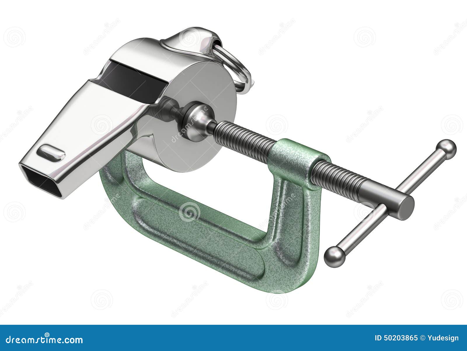 Fluitje Die in Een G-Klem Drukken Stock Illustratie - Illustration of ...