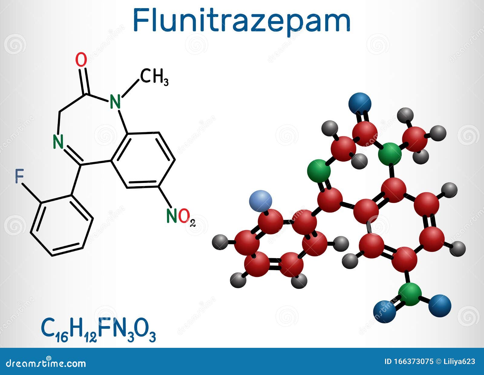 Flunitrazepam Drug Molecule. It Has Hypnotic, Sedative, Anxiolytic ...