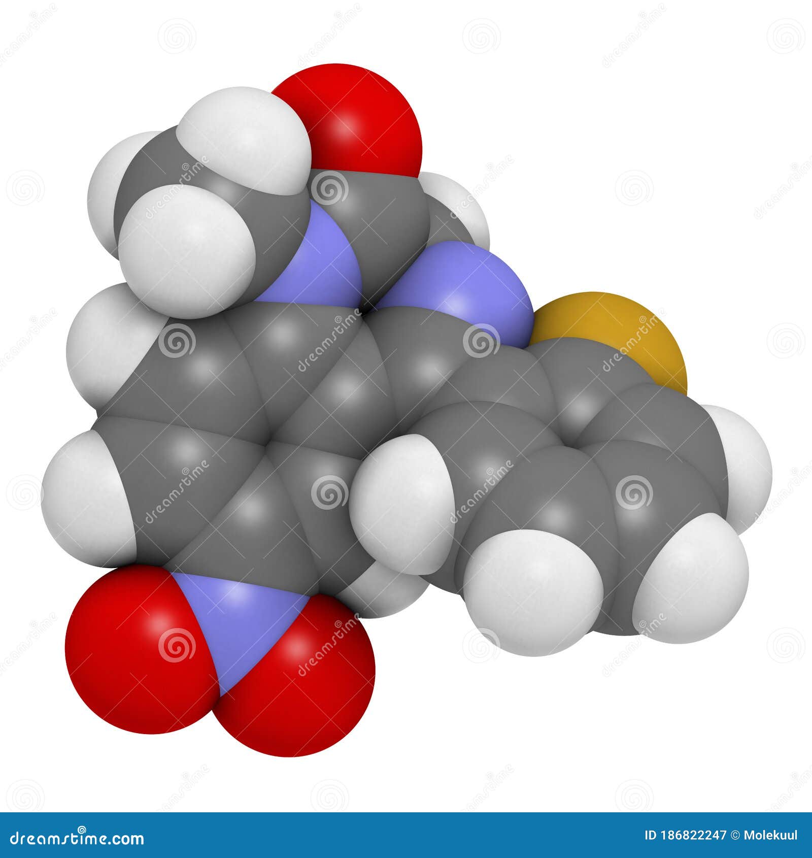 Flunitrazepam Hypnotic Drug Molecule. Atoms are Represented As Spheres ...