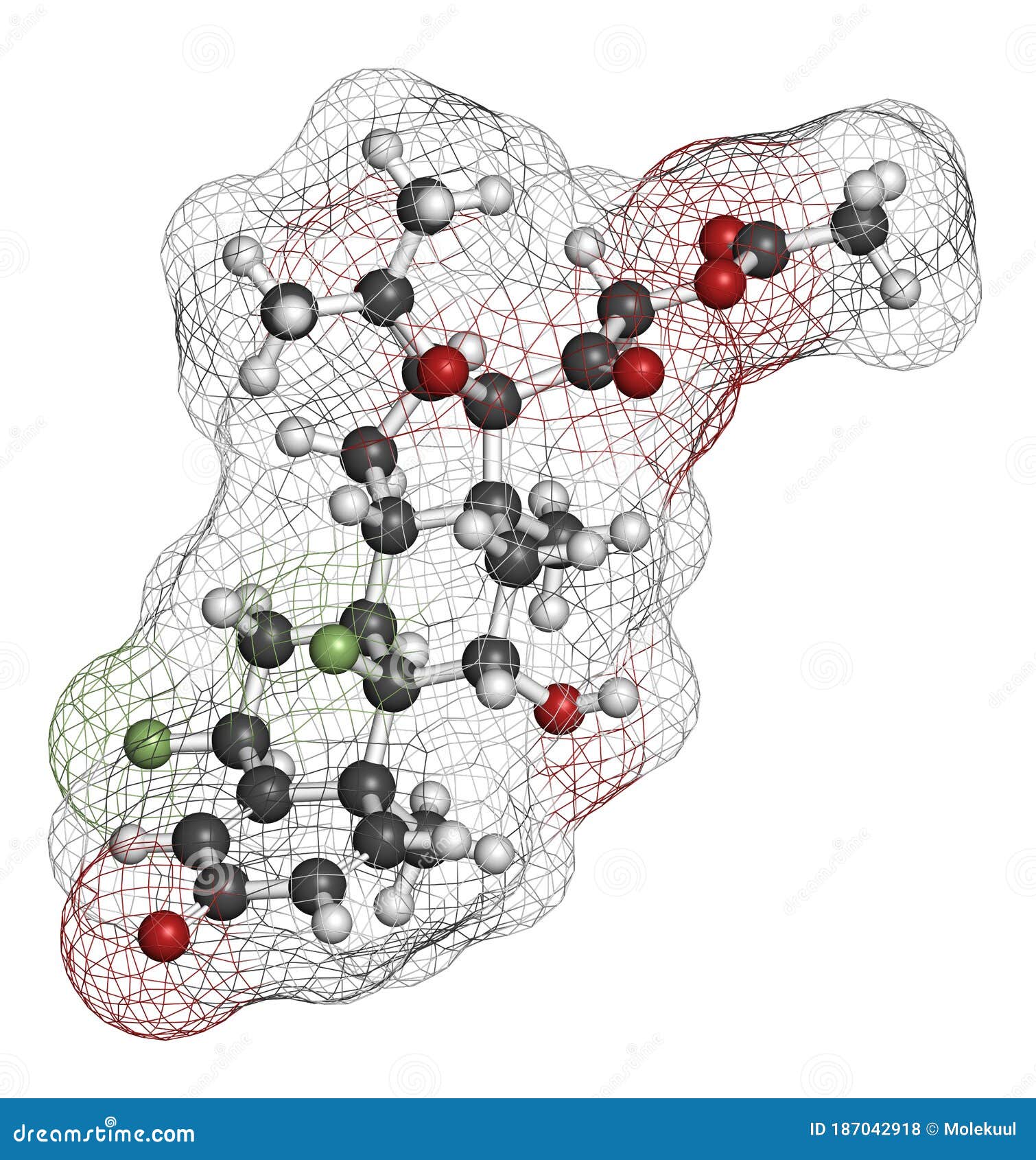Fluocinonide Topical Corticosteroid Drug Molecule. 3D Rendering Stock ...
