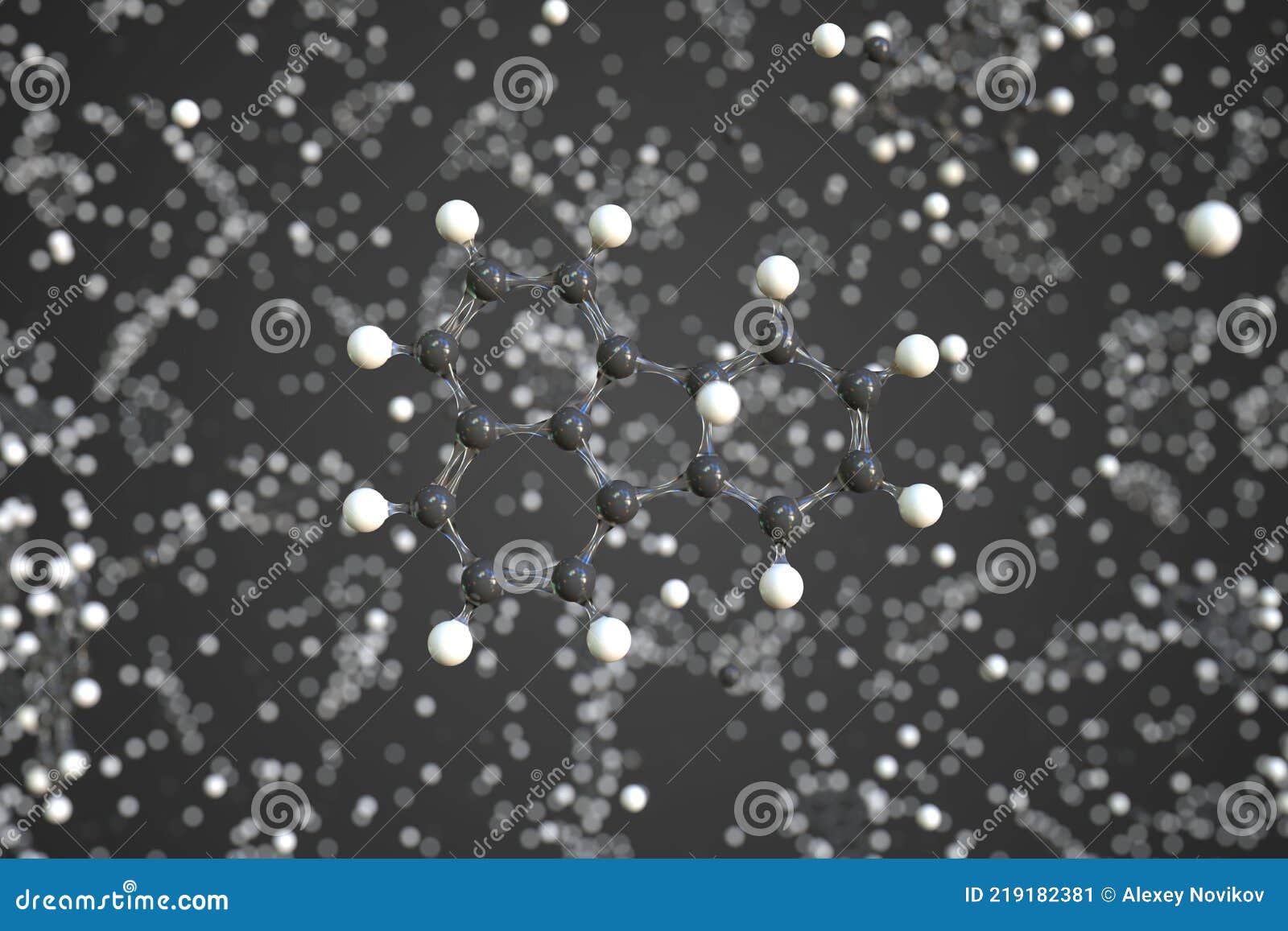 Fluoranthene Molecule Made with Balls, Scientific Molecular Model ...
