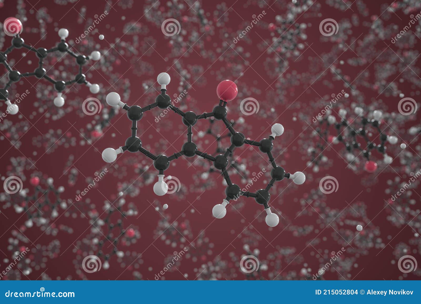 9-fluorenone Molecule, Ball-and-stick Molecular Conceptual Model ...