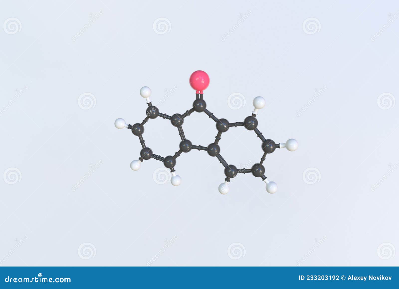 9-fluorenone Molecule, Isolated Molecular Model. 3D Rendering Stock ...