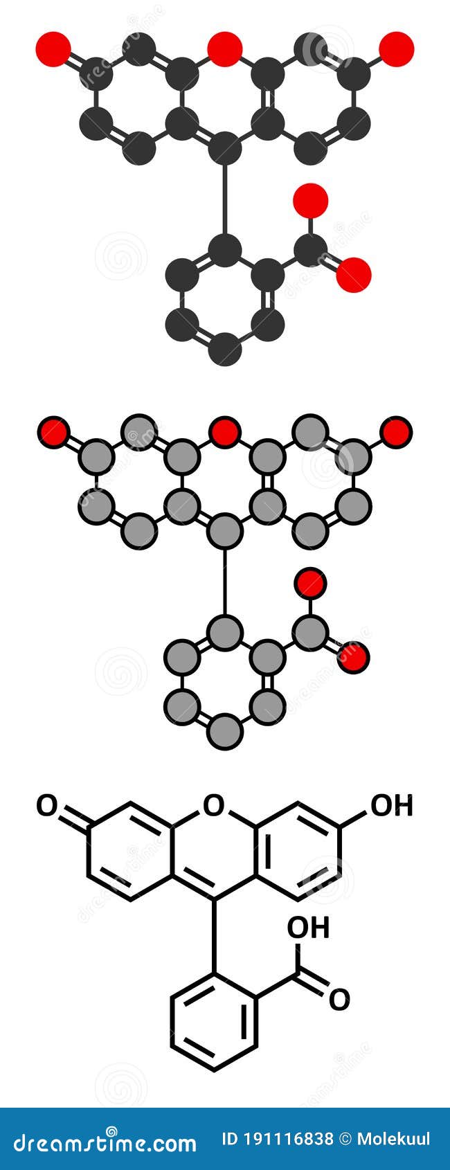 Fluorescein Fluorescent Molecule. Skeletal Formula. Vector Illustration ...
