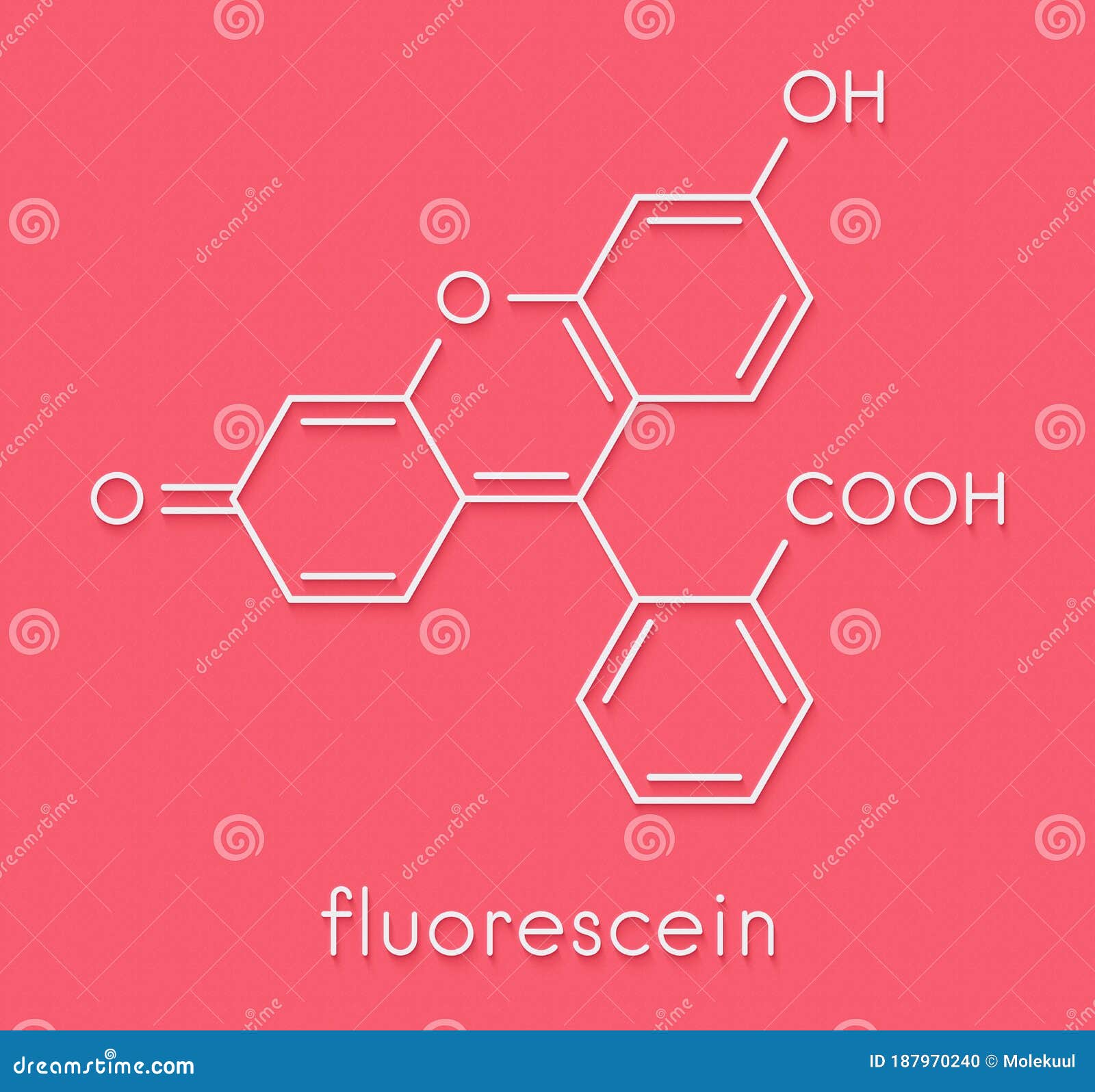 Fluorescein Fluorescent Molecule. Skeletal Formula. Vector Illustration ...